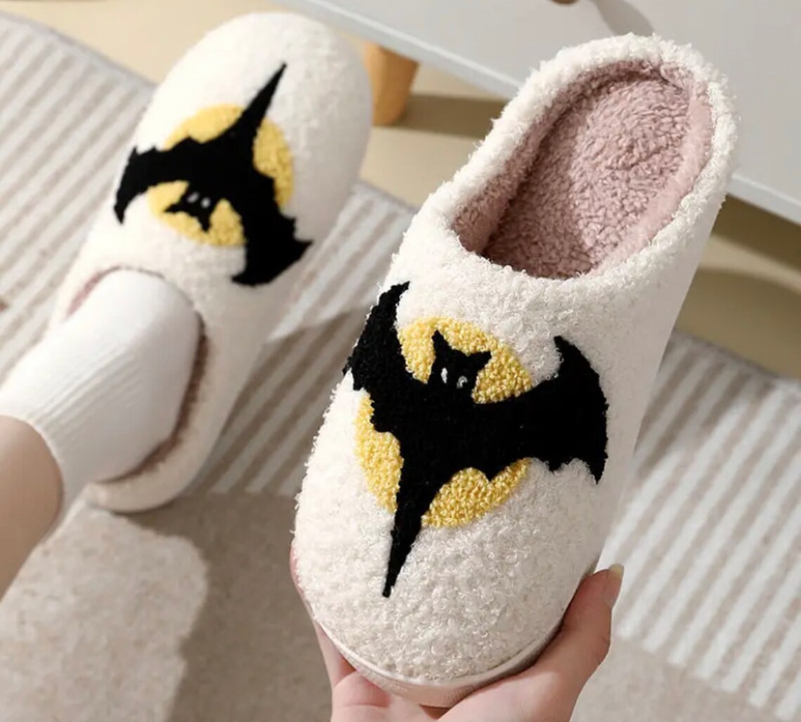 Halloween Bat House Slippers, Womens Halloween House Shoes - Etsy