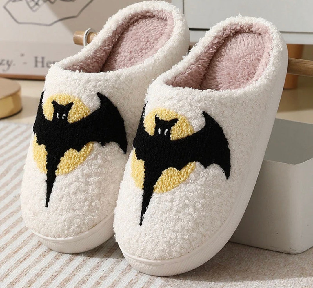 Halloween Bat House Slippers, Womens Halloween House Shoes - Etsy
