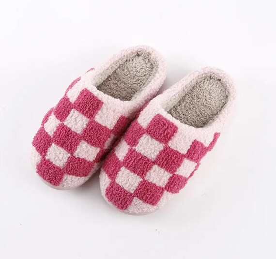 Checkered House Slippers, Trendy House Shoes Men - Gem