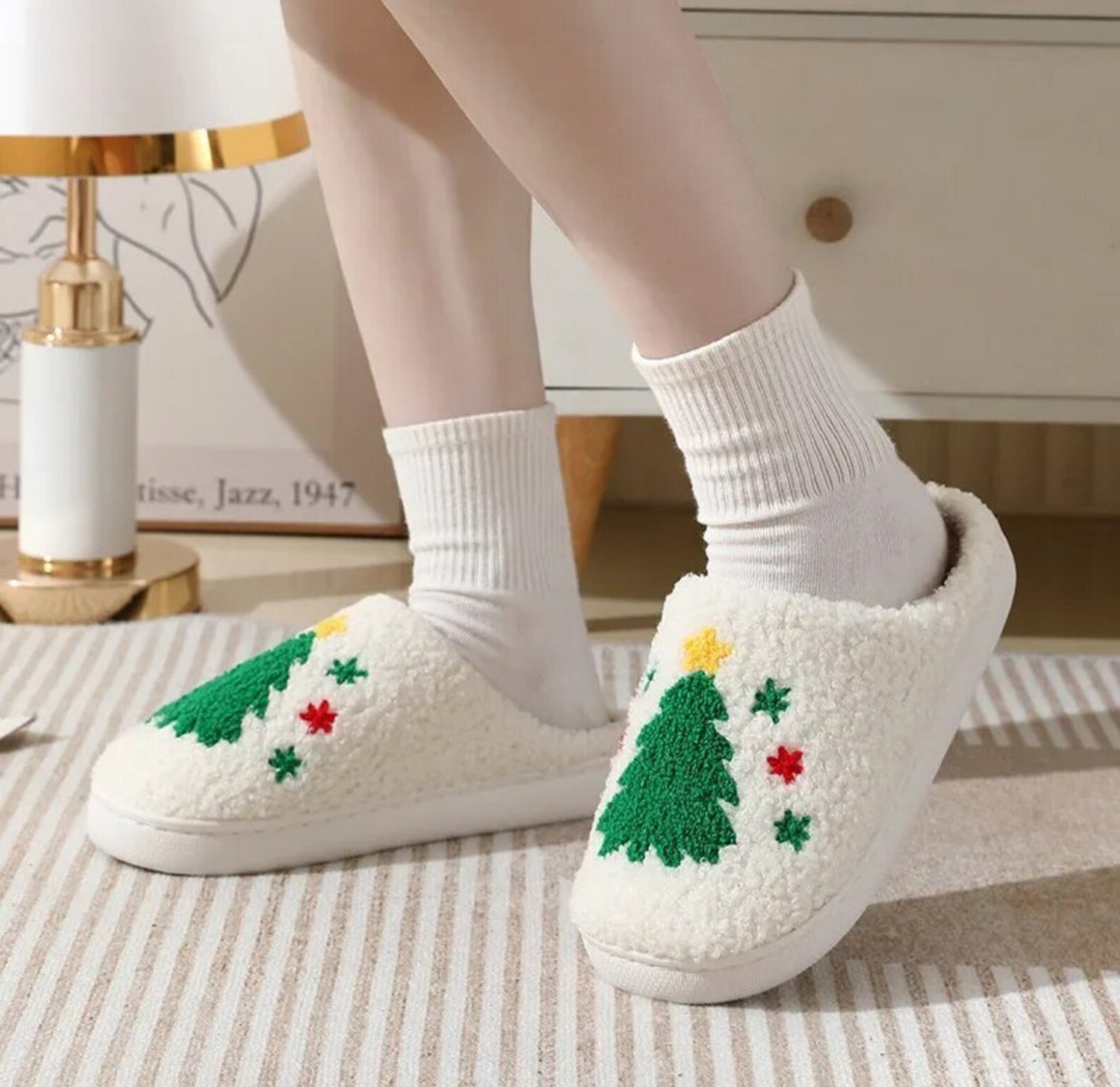 Christmas Tree Slippers, Womens House Shoes - Etsy