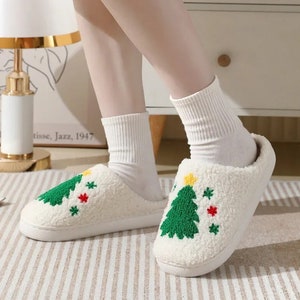 Christmas Tree Slippers, Womens House Shoes - Etsy