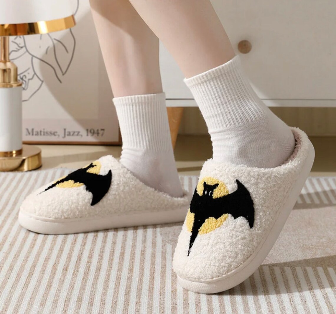 Halloween Bat House Slippers, Womens Halloween House Shoes - Etsy