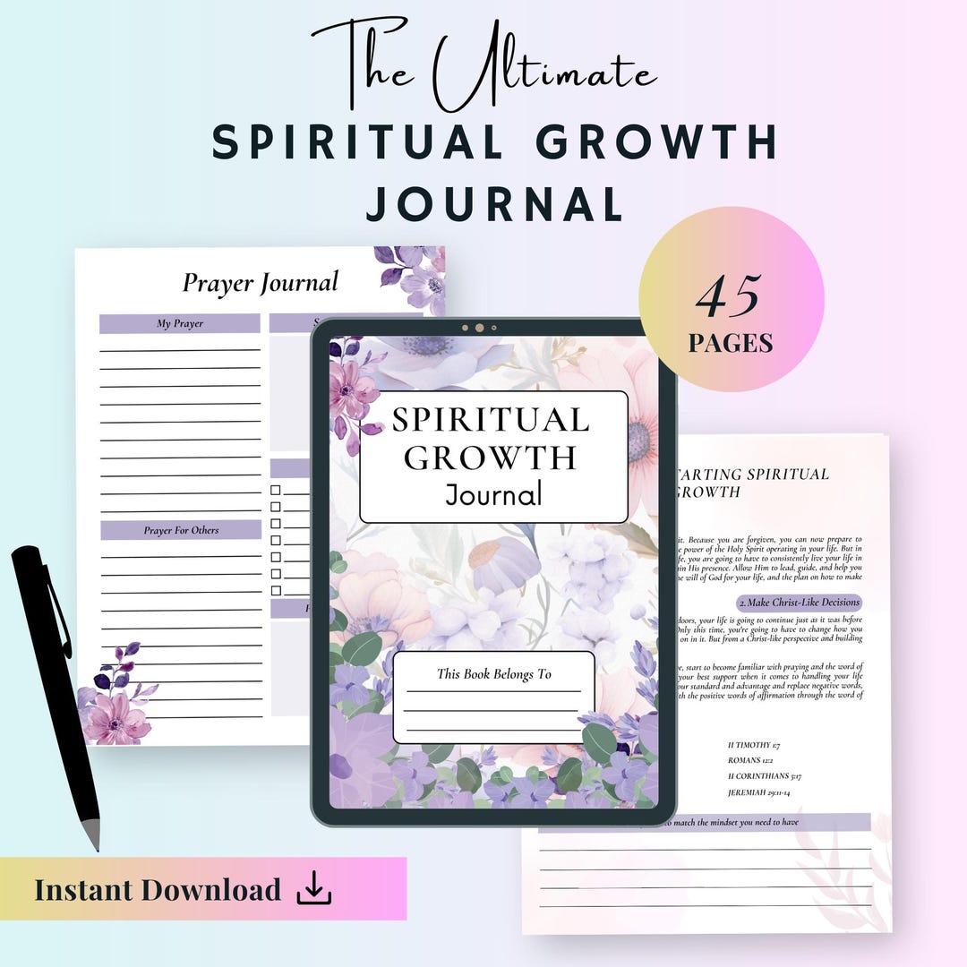 Spiritual Growth Journal Printable | Faith & Mindfulness Planner ...