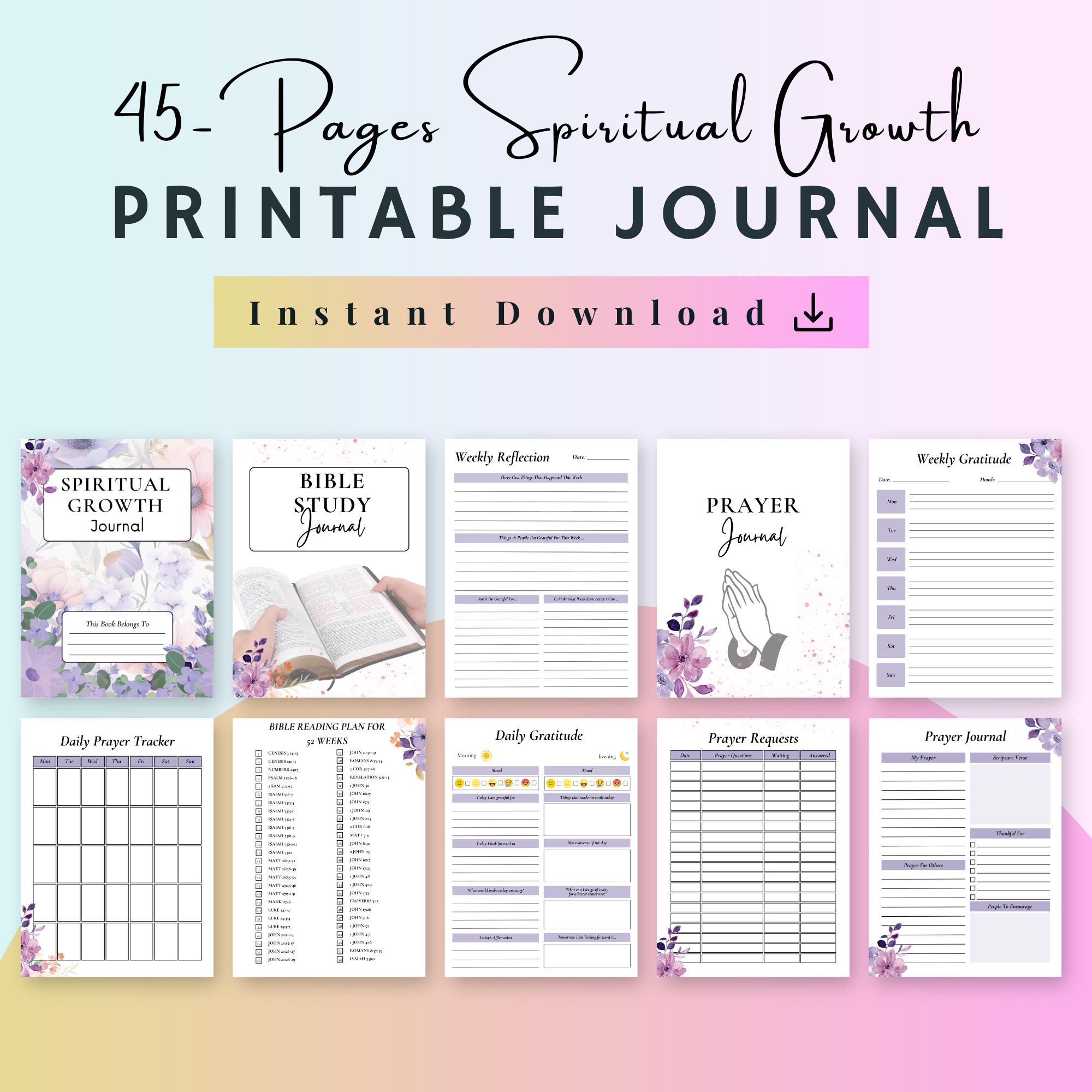 Spiritual Growth Journal Printable | Faith & Mindfulness Planner ...