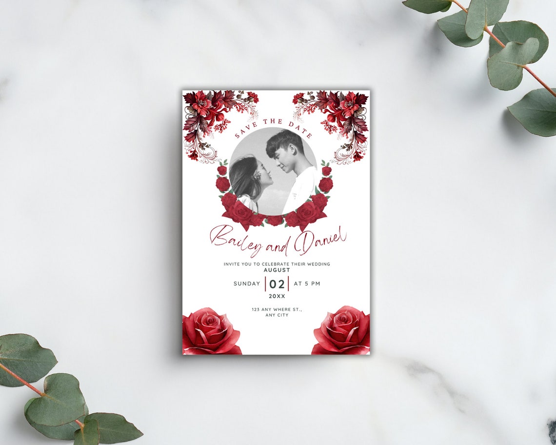Printable Minimalist Wedding Invitation Template, Editable Digital ...
