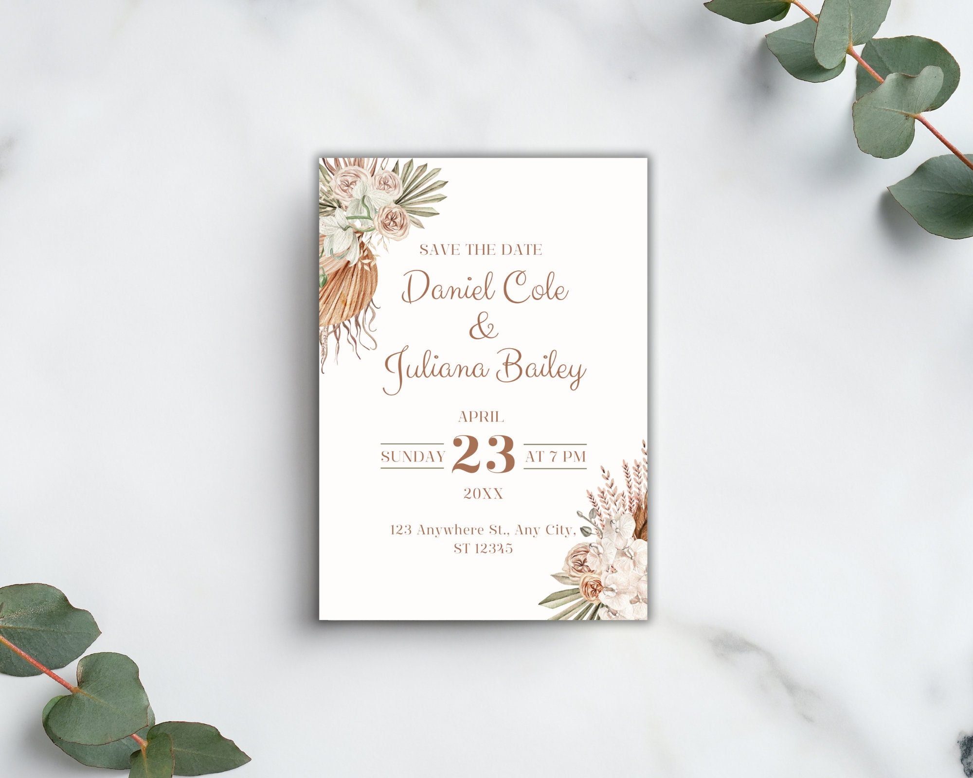 Printable Minimalist Wedding Invitation Template, Editable Digital ...