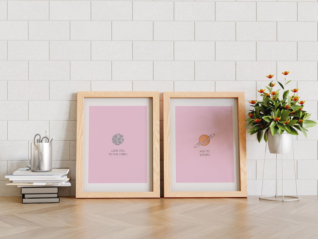 Love You to the Moon and Saturn Digital Print Bundle, Set of 2 Posters ...