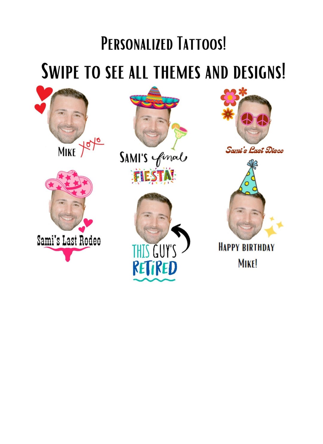 Personalized Temporary Tattoos for Party - Etsy