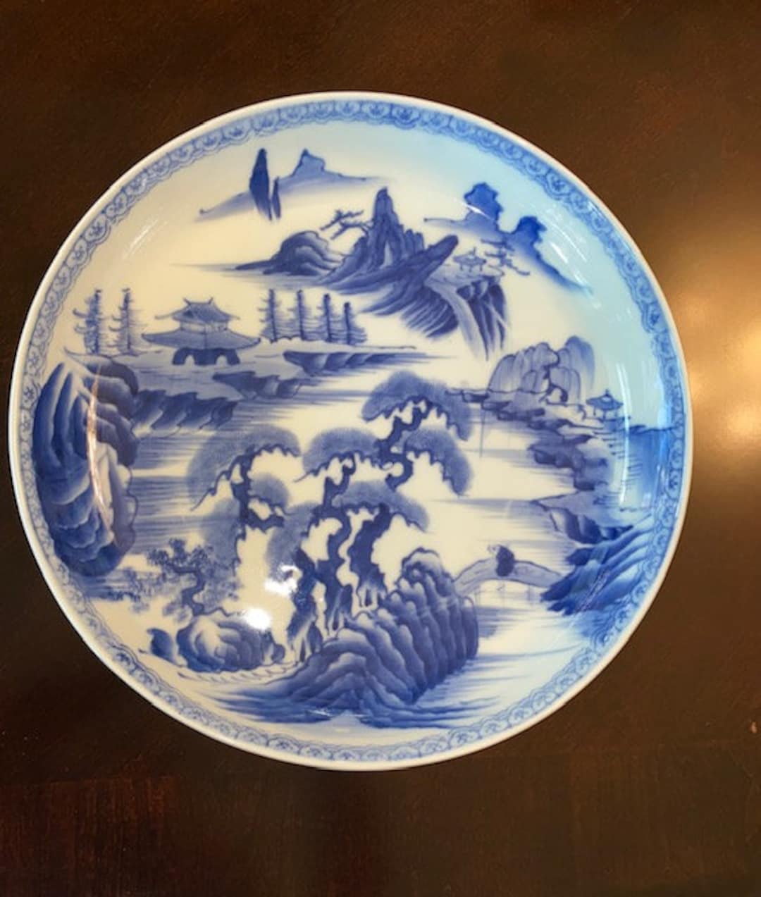 Blue & White Imari Arita Japanese Charger/bowl With Export Stamp - Etsy