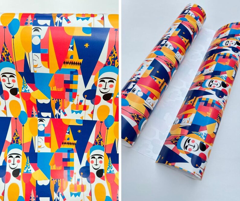 Birthday Circus Wrapping Paper – Abstract Carnival Design - Etsy