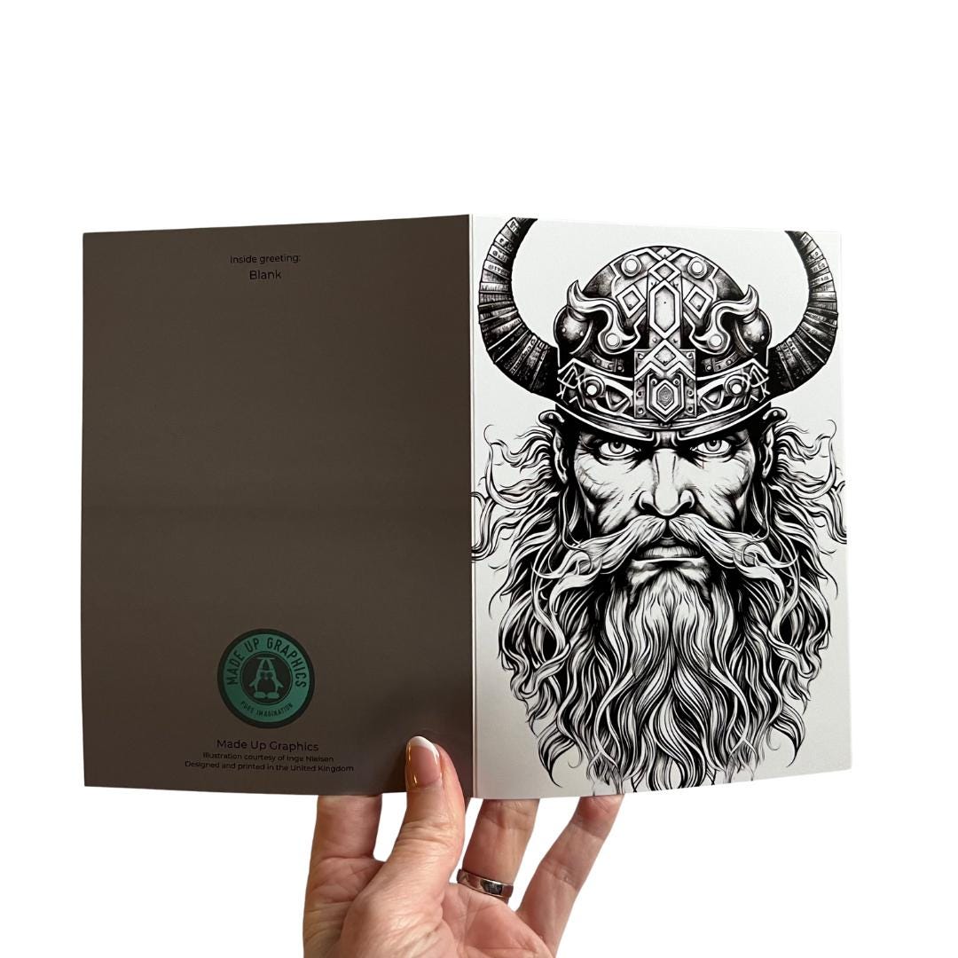 Viking Warrior Greeting Cards Blank Inside 7x5inch Buy 1 or 10 Cards - Etsy