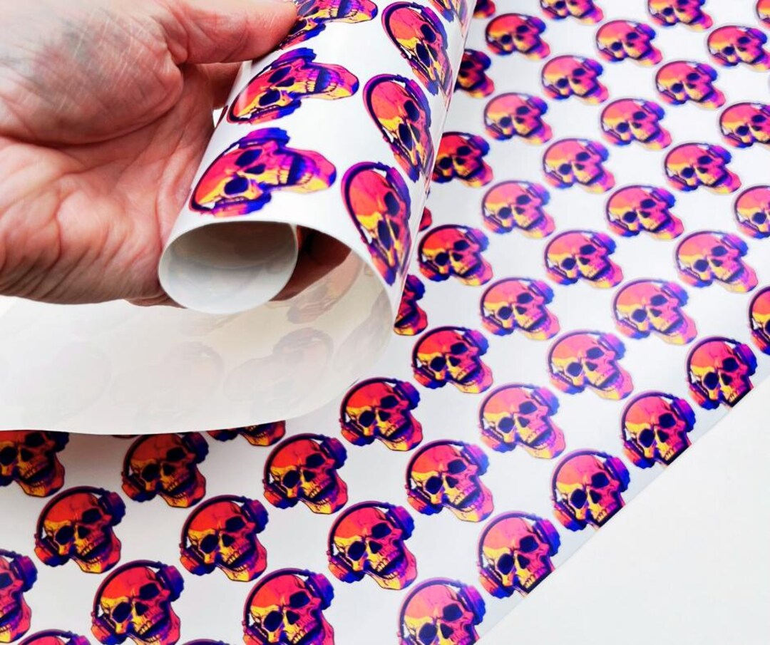 DJ White & Pink Neon Skull Wrapping Paper – Grunge Gift Wrap for Music ...