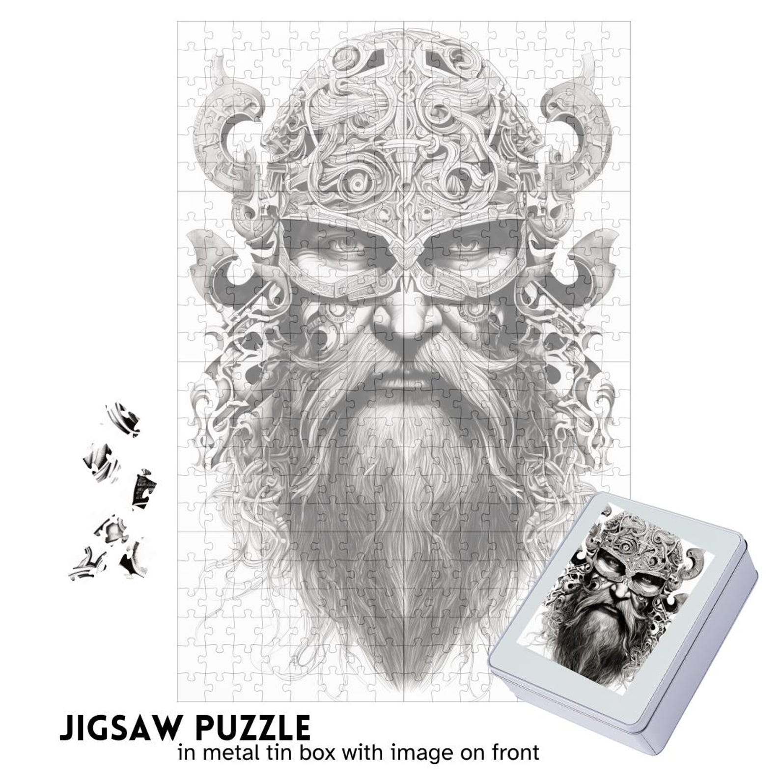 Viking Warrior Portrait Jigsaw Puzzle: Adult Brain Teaser - Etsy