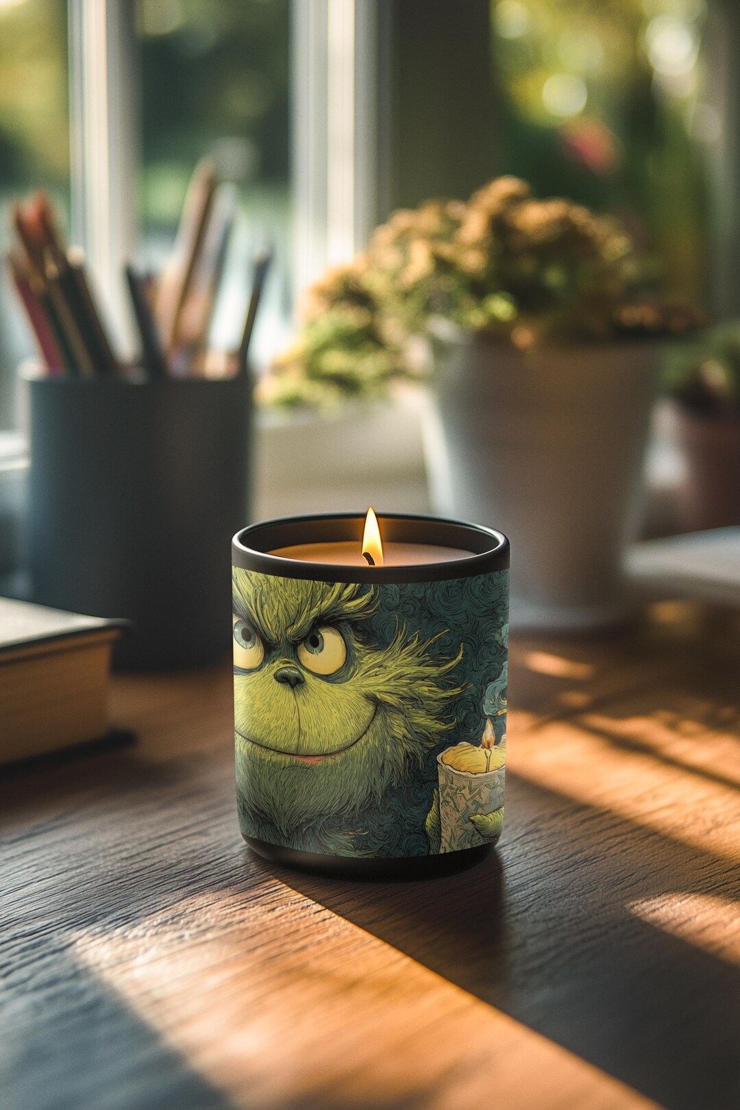 Mischief Grinch Candle: Dark Noir Scent, Holiday Home Decor - Etsy
