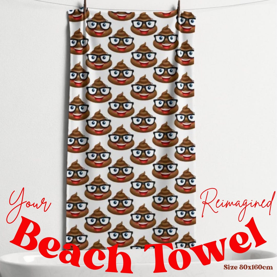 Funny Poop Emoji Beach Towel: Novelty Gag Gift - Etsy