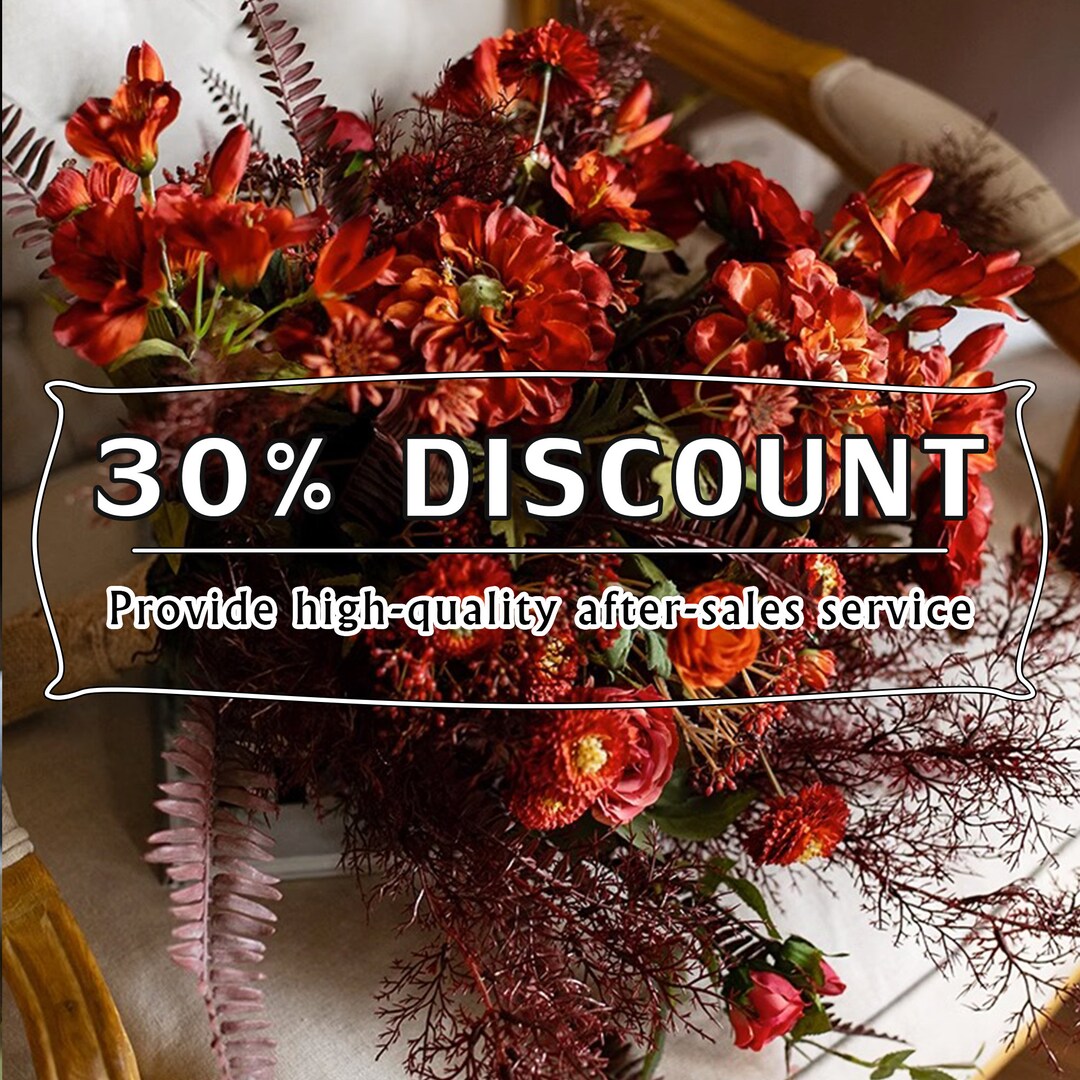 Red Simulation Flowers, Simulation Bouquets, Artificial Flowers, Table ...