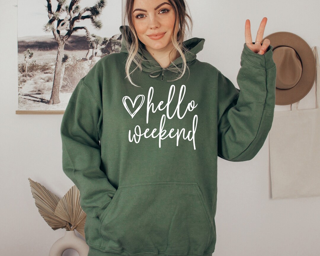 Hello Weekend Sweatshirt, Weekend Team Sweater, Vacation Sweatshirt ...