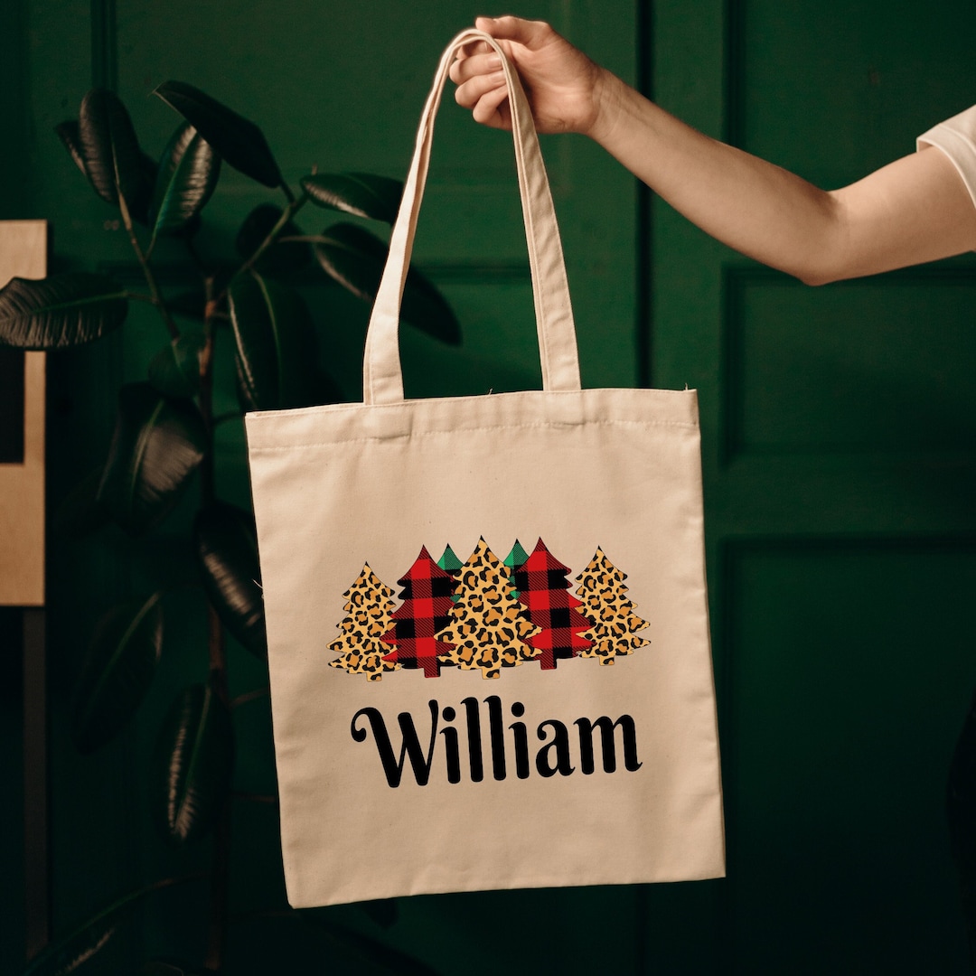 Personalized Christmas Tote Bag, Customized Gift Tote Bags, Cute Xmas ...