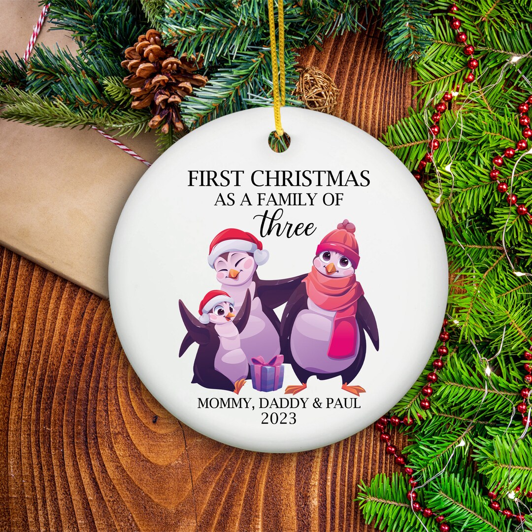 First Christmas as A Family of Three Ornament Family of Three - Etsy