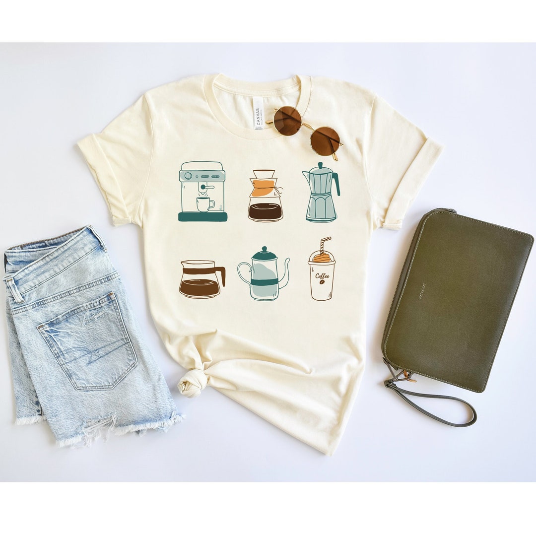 Coffee Types Shirt, Coffee T-shirt, Types of Coffee Machines T-shirt ...