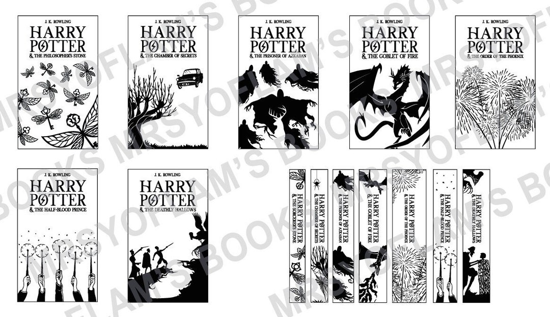 Harry HP Series Book Cover Design svg Files Bookbinding Rebind - Etsy