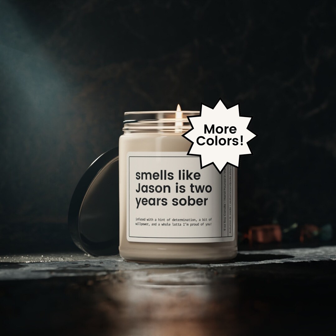 Custom Two Years Sober Gift, Two Years Sober Candle, 2 Years Sober Gift ...