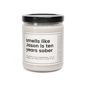 Custom Ten Years Sober Gift, Ten Years Sober Candle, 10 Years Sober Gift, Sober Gift for Friend ...