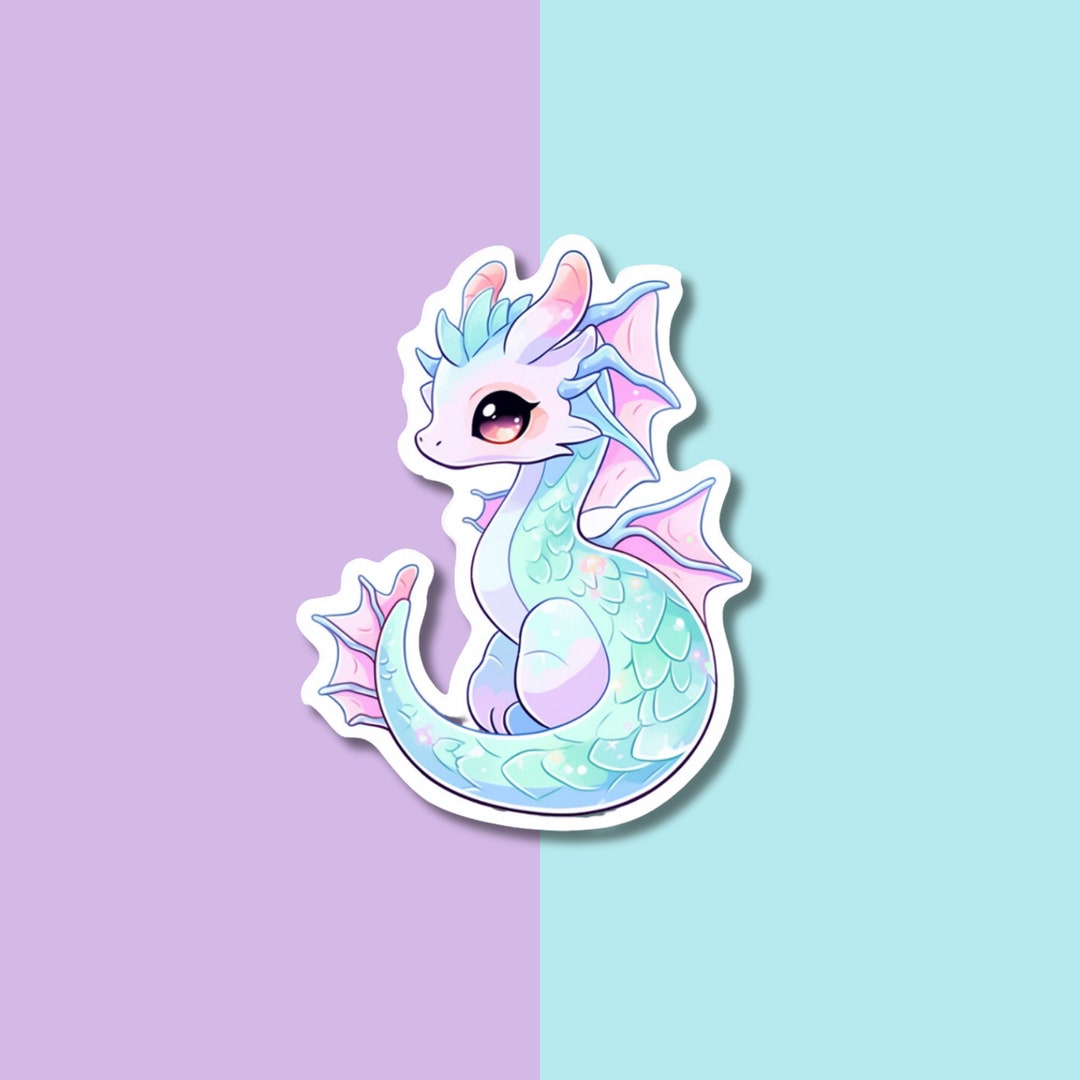 Water Dragon Sticker - Sticker for Laptop, Notebook, Planner, Etc. - Etsy