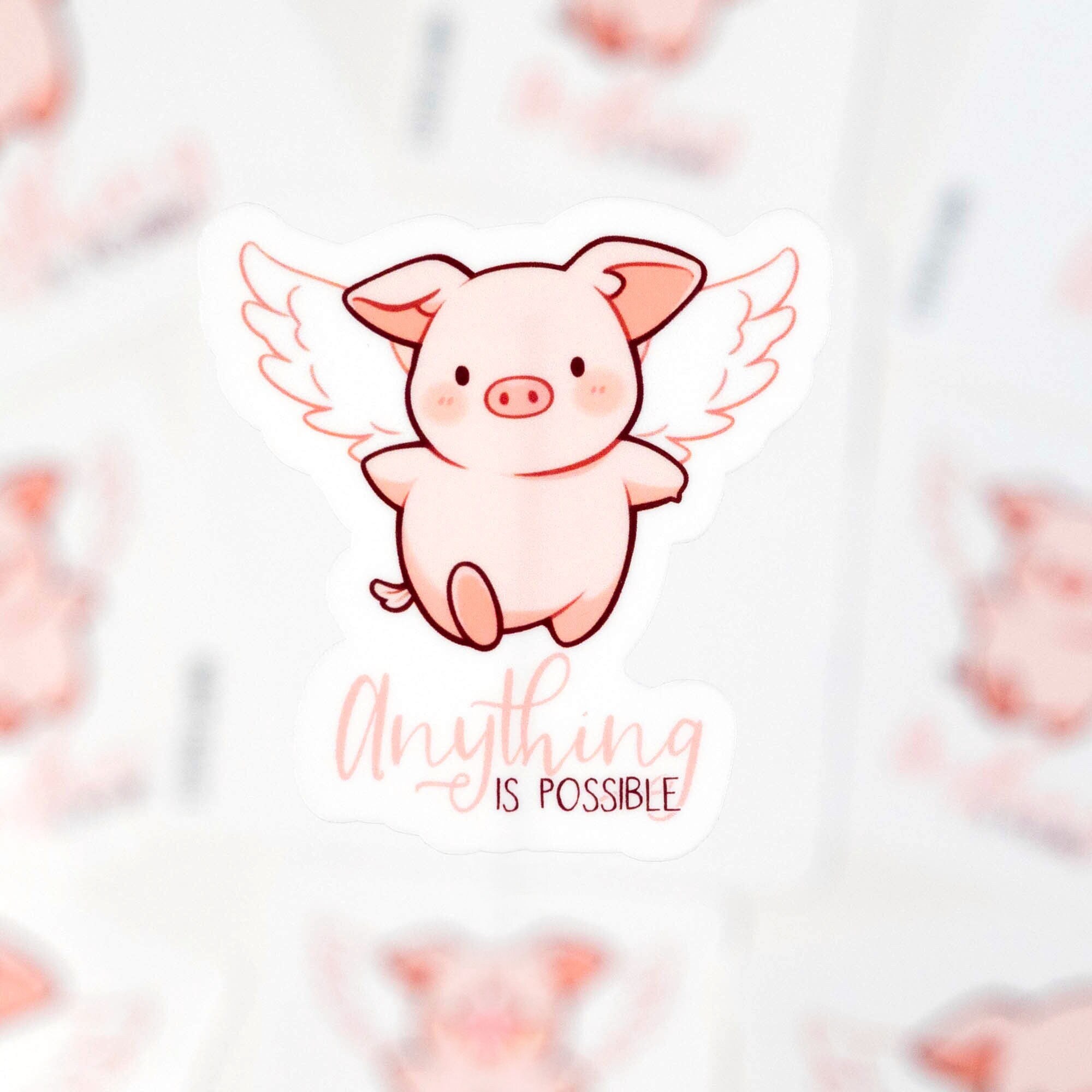 Flying Pig Sticker Anything is Possible - Etsy