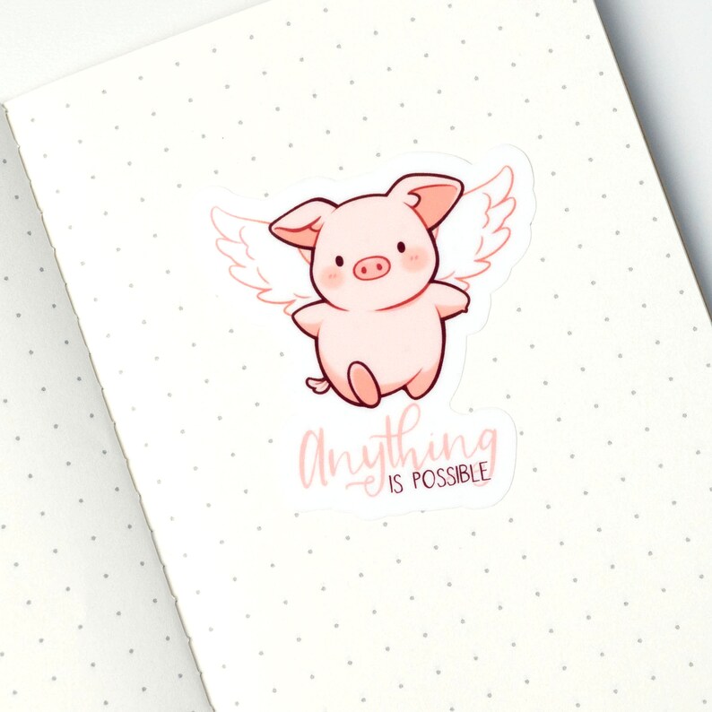 Flying Pig Sticker Anything is Possible - Etsy