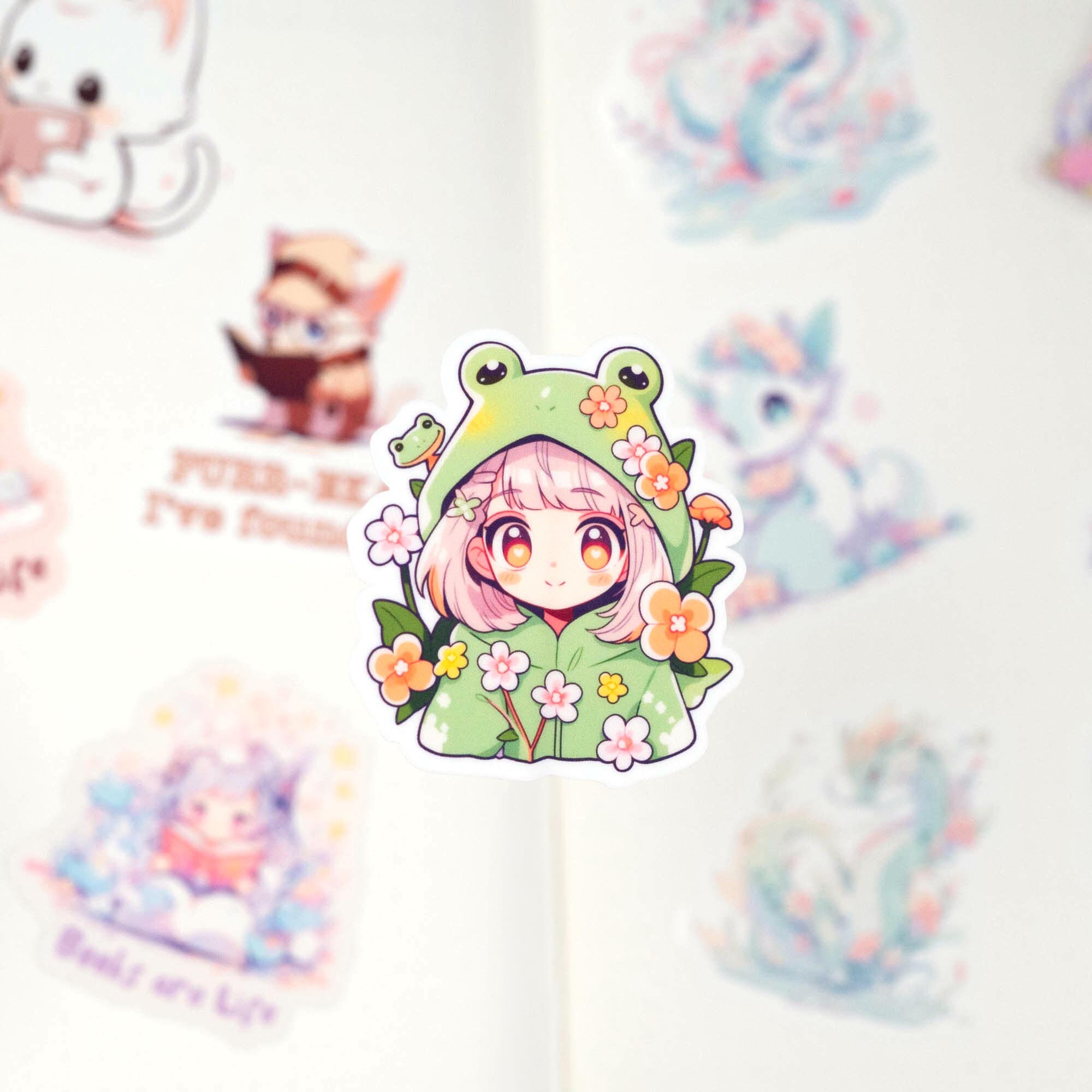 Cute Anime Girl Frog Sticker Kawaii Sticker V2 - Etsy