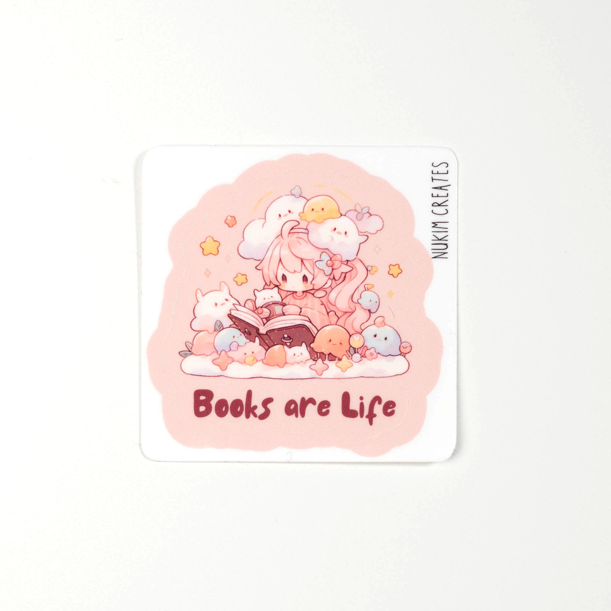 Cute Anime Girl Reading Book Sticker - Etsy