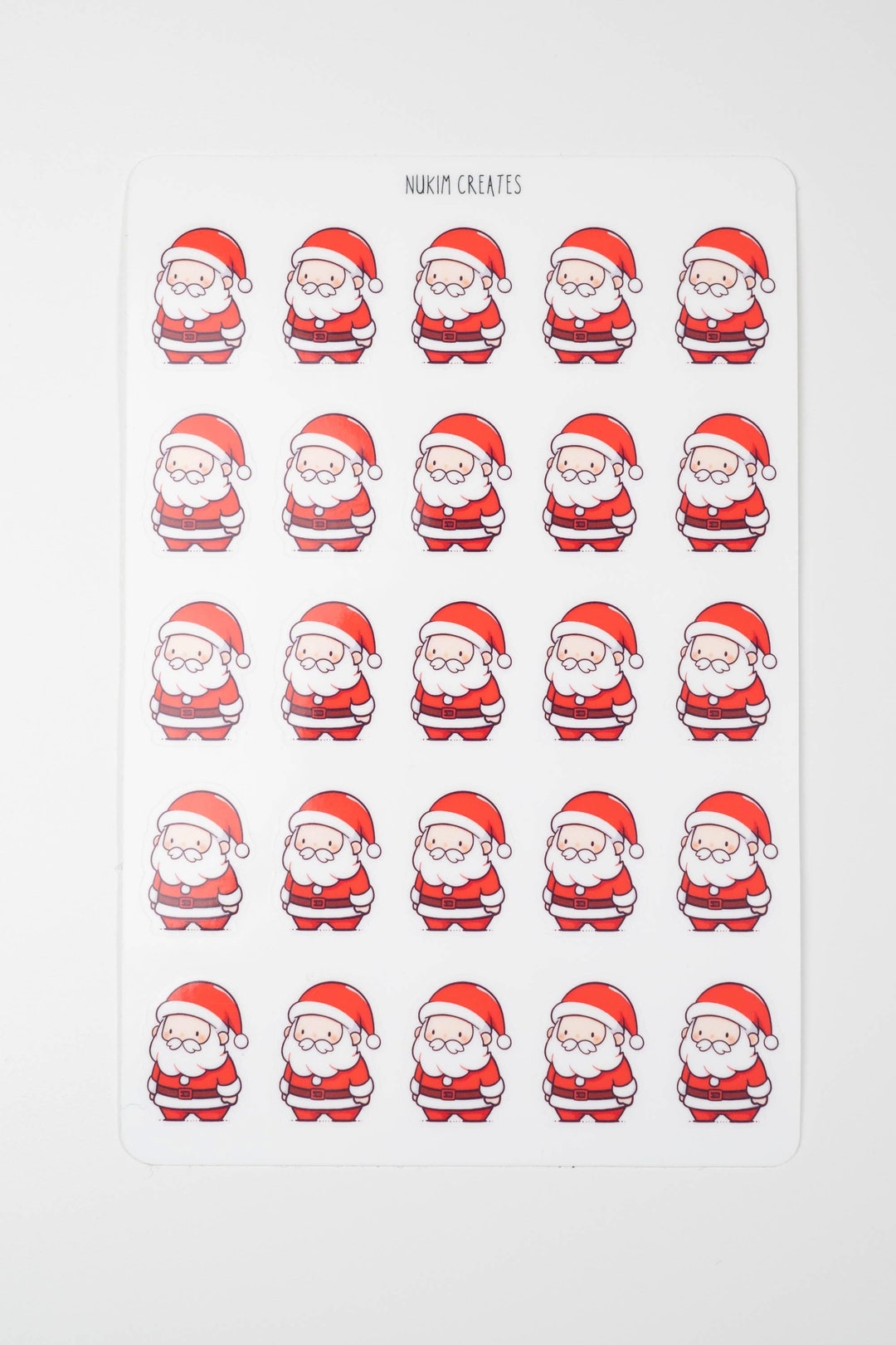 Cute Mini Chibi Santa Sticker Sheet 25 Stickers Cute Christmas Stickers ...