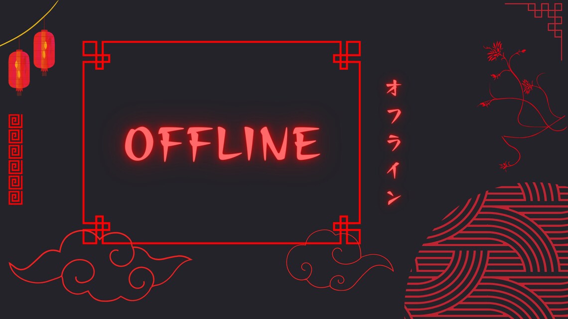 Twitch Stream Overlay, Scene, Japanese Universe, Red, (4 Scenes + 14 ...