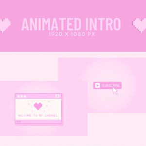 Ready to Use Cute Pink Kawaii Gamer Youtube Channel Kit | Intros ...