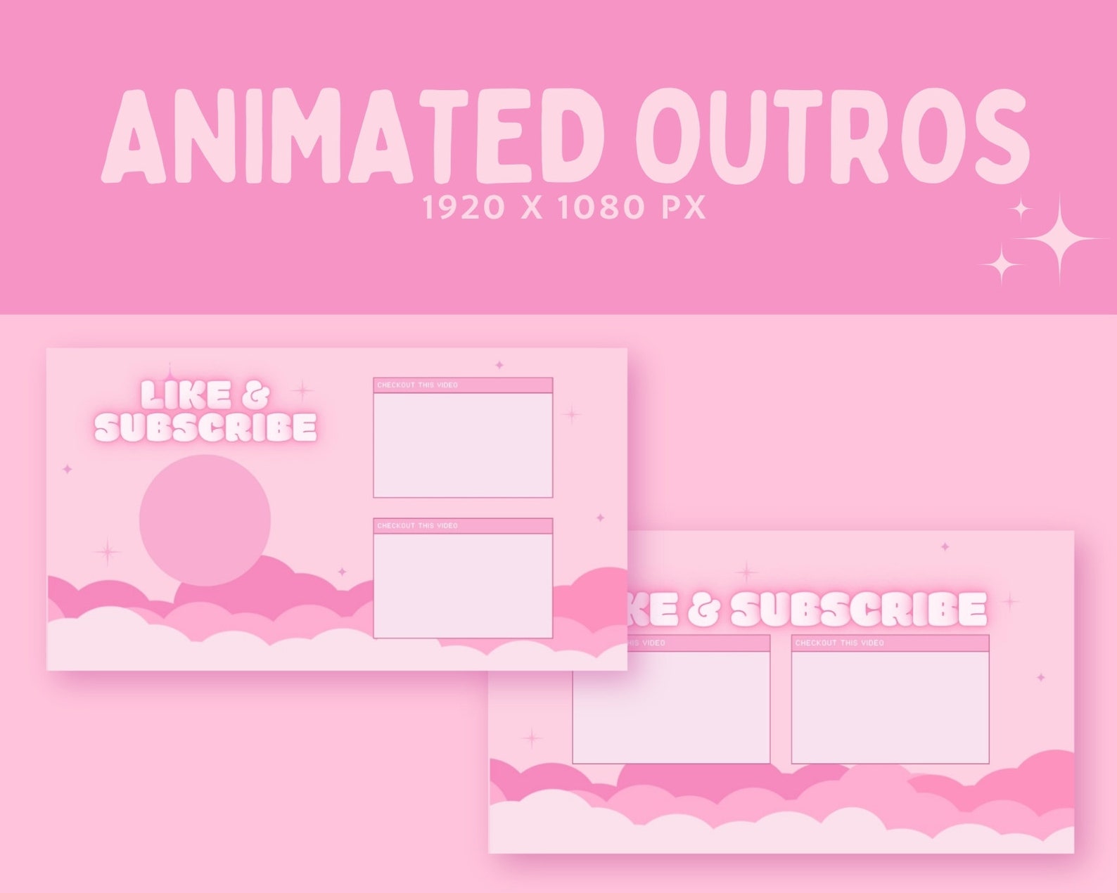 Ready to Use Cute Pink Kawaii Youtube Channel Kit | Intro / Loading ...