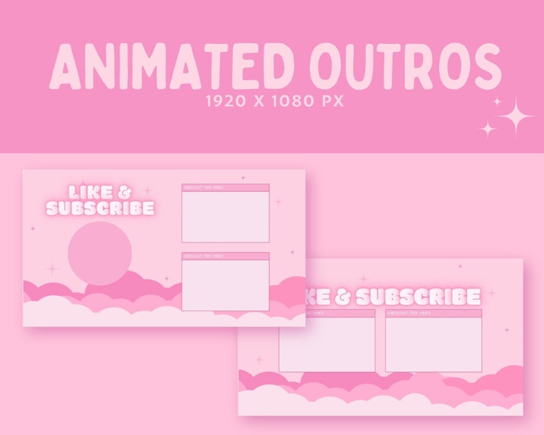 Ready to Use Cute Pink Kawaii Youtube Channel Kit | Intro / Loading ...