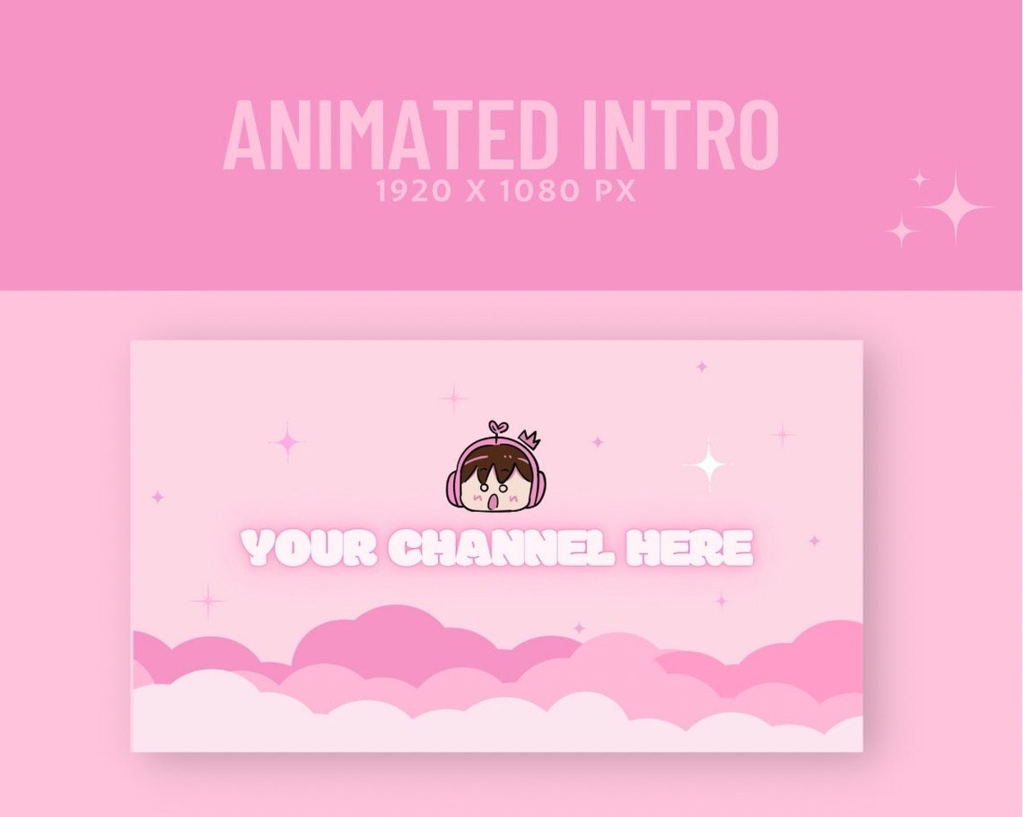 Personalized Kawaii Youtube Channel Kit Intro / Outro / Loading Video ...