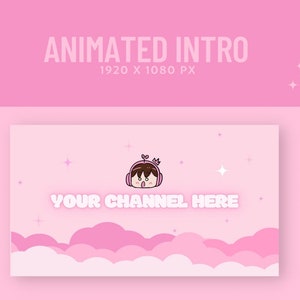 Personalized Kawaii Youtube Channel Kit Intro / Outro / Loading Video ...