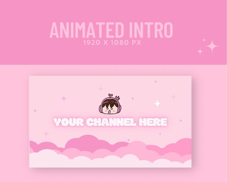 Personalized Kawaii Youtube Channel Kit Intro / Outro / Loading Video ...