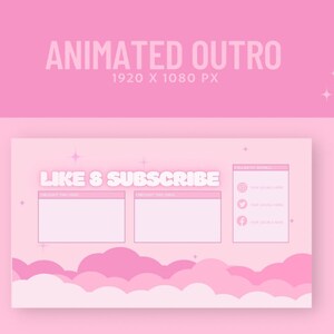 Personalized Kawaii Youtube Channel Kit Intro / Outro / Loading Video & Banner Cute Custom Pink ...