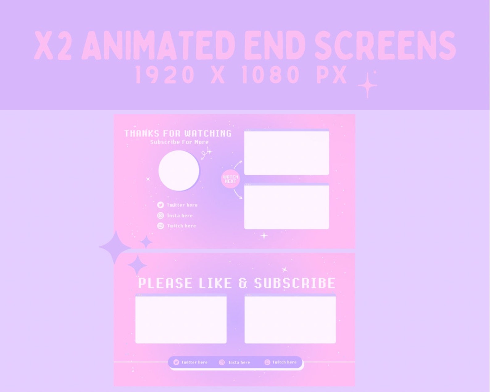 Cute Youtube Custom Channel Kit | Intros / Endscreens / Banner ...