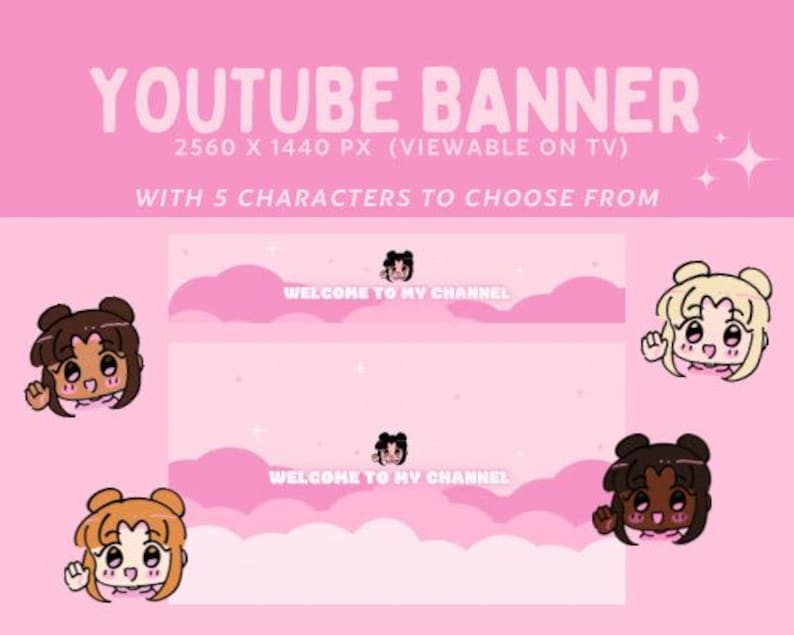 Ready to Use Cute Pink Kawaii Youtube Channel Kit | Intro / Loading ...