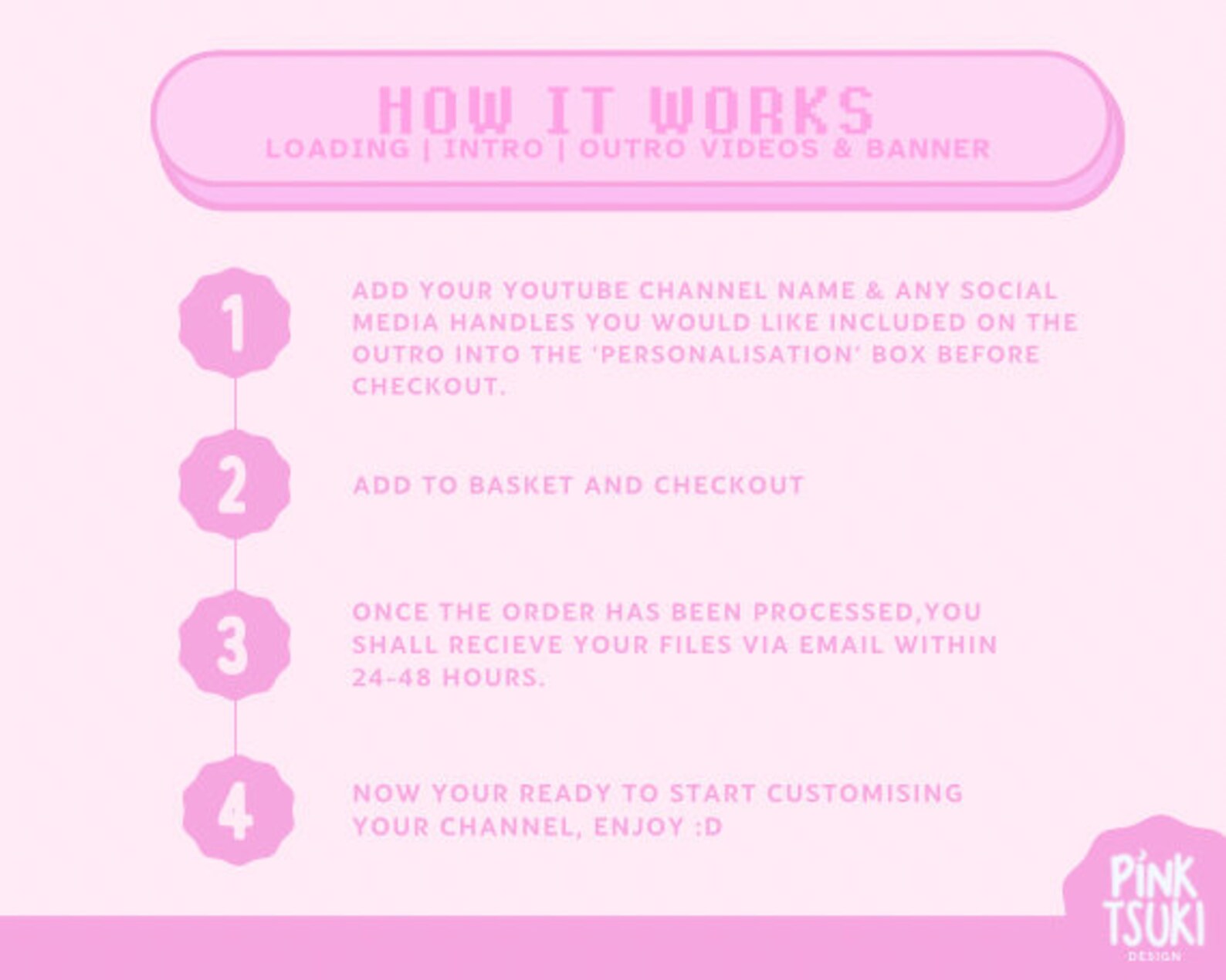 Custom Pink Kawaii Gamer Style Youtube Channel Kit | Intros / Loading ...