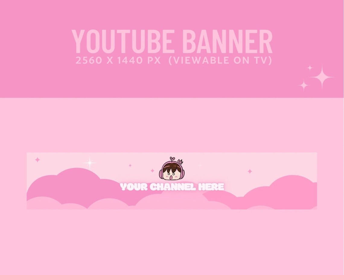 Personalized Kawaii Youtube Channel Kit Intro / Outro / Loading Video & Banner Cute Custom Pink ...
