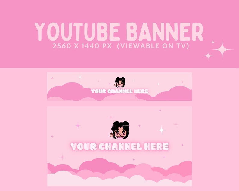 Personalized Kawaii Youtube Channel Kit | Intro / Outro / Loading Video ...