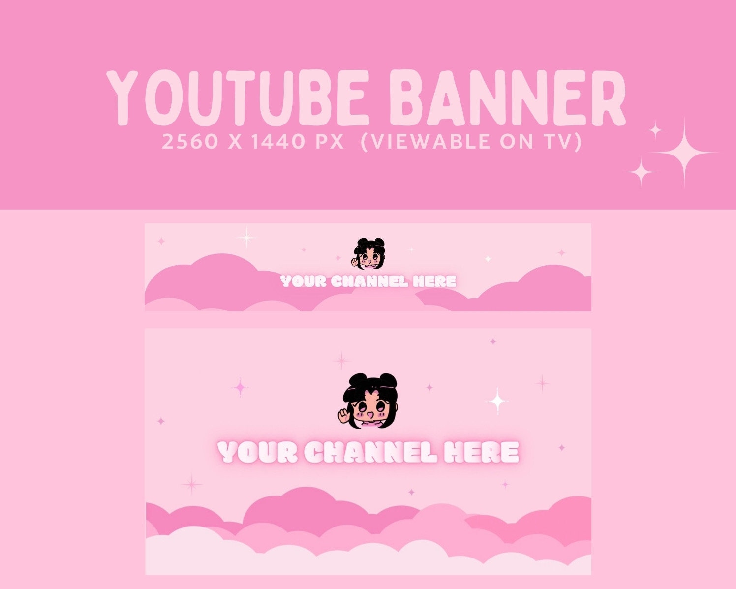 Personalized Kawaii Youtube Channel Kit | Intro / Outro / Loading Video ...