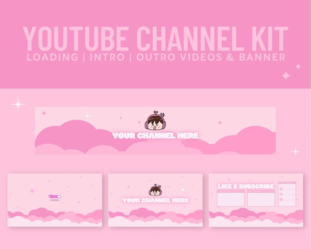 Personalized Kawaii Youtube Channel Kit Intro / Outro / - Etsy