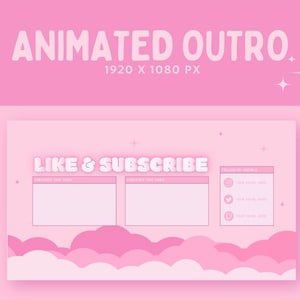 Personalized Kawaii Youtube Channel Kit | Intro / Outro / Loading Video ...