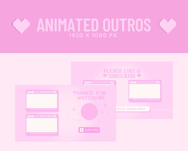 Ready to Use Cute Pink Kawaii Gamer Youtube Channel Kit | Intros ...